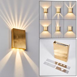 hofstein Benin Wandleuchte LED Messing, 2-flammig