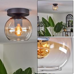hofstein Koyoto Deckenleuchte Glas 15 cm Bernsteinfarben, Klar, 1-flammig