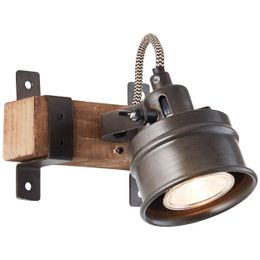 BRILLIANT LEUCHTEN Unity Wandleuchte Holz dunkel, Schwarz, 1-flammig