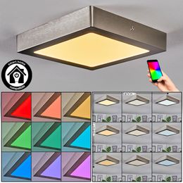 hofstein Omaro Deckenpanel LED Nickel-Matt, 1-flammig, Farbwechsler