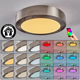hofstein Omaro Deckenpanel LED Nickel-Matt, 1-flammig, Farbwechsler