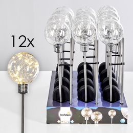 hofstein Hilda Solarleuchte 12er-Set LED Chrom, 20-flammig