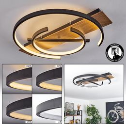 hofstein Gauvin Deckenleuchte LED Braun, Holzoptik, Schwarz, 1-flammig