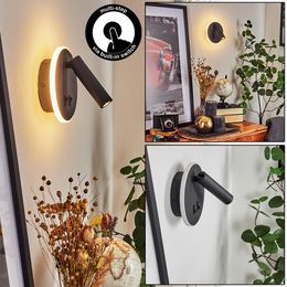 hofstein Orchaise Wandleuchte LED Schwarz, Weiß, 2-flammig