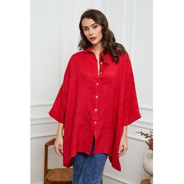 Jos&eacute;fine Leinen-Hemd in Rot - 84% | Gr&ouml;&szlig;e L | Damen-blusen