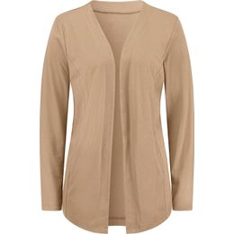 CR&Eacute;ATION L Damen Shirtjacke vorne etwas l&auml;nger camel Gr&ouml;&szlig;e 40