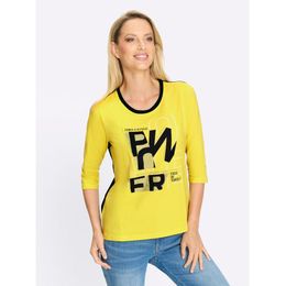 Heine Druck-Shirt in limone-schwarz-bedruckt | Gr.: 44