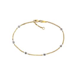 Fußkette Firetti "Schmuck Geschenk Gold 375 Körperschmuck Ankerkette", gold (goldfarben, silberfarben, weiß), Fußketten, Gelbgold 375, mit Zirkonia (synth.)