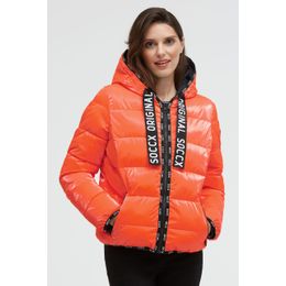 SOCCX Damen Winterjackebrilliant orange neon, Gr. XXL, unifarben, Steppware, Material Oberstoff: 100% Polyester, Beschichtung: 100% Polyurethan,