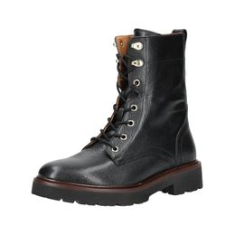 Schn&uuml;rstiefelette Geox "Geox Stiefelette Leder", Damen, Gr. 37, schwarz, Leder, Schuhe Schn&uuml;rstiefelette