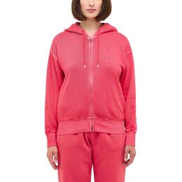 Sweatjacke Mustang "Damen Style Rochelle", Damen, Gr. L, brombeer, Web, 100% Baumwolle, Sweatjacken