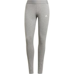 Adidas Loungewear Essentials 3-Streifen Leggings Damen - grau - Gr. S - Baumwolle/Elastan