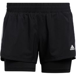 Adidas Pacer 3-Stripes Funktionsshorts Damen - schwarz - Gr. S - Polyester