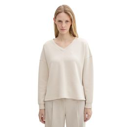 Tom Tailor Sweatshirt »Scuba« mit V-Ausschnitt dusty beige XS (34) XS (34) Sweatshirt von Tom Tailor