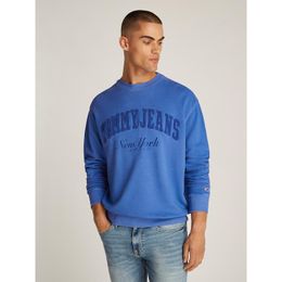 Tommy Jeans Sweatshirt »TJM RLX VINTAGE VARSITY CREW« mit großem Logo Tempo Blue M M Sweatshirt von Tommy Jeans