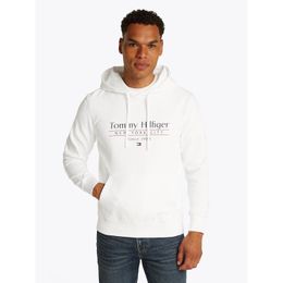 Tommy Hilfiger Hoodie »HILFIGER CENTER STACK HOODY« mit großem mehrfarbigen Print White S S Sweatshirt von Tommy Hilfiger Menswear
