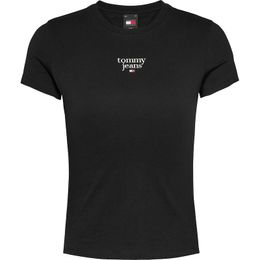 Tommy Jeans T-Shirt »TJW SLIM ESSENTIAL LOGO1 TEE EXT« mit Logo black L (40) L (40) Kurzarm und figurbetonter SLIM Fit Schnitt für eine schöne...