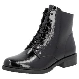 Remonte Schnürstiefelette, Blockabsatz, Businessschuh, Boots mit Logoprägung an der Ferse schwarz 36 36 Klassische Schnürstiefelette mit...