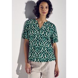 Street One Kurzarmbluse mit All-Over Print hunter green 34 34 Bluse von Street One