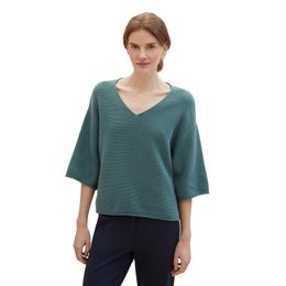 Tom Tailor V-Ausschnitt-Pullover mit Drop-Shoulder sea pine green L (40) L (40) Strickpullover von Tom Tailor