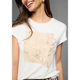 Laura Scott T-Shirt mit Frontprint offwhite-goldfarben 36 36 Feminines Shirt von Laura Scott