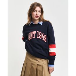 Gant Damen Sweatshirt &raquo;COLORBLOCK SLEEVE CNECK&laquo;, Color Blocked Details, unisex blau 4XL