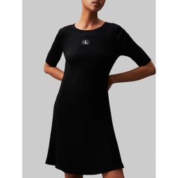Calvin Klein Jeans Skaterkleid »WOVEN LABEL SS SWEATER DRESS« mit Logopatch Ck Black M (38) - N-Gr N-Gr M (38) Kleid von Calvin Klein Jeans Womanswear