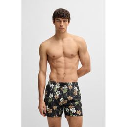 BOSS Badeshorts »Piranha« mit buntem Alloverdruck schwarz-beige L - N-Gr N-Gr L Badeshorts von BOSS Black Menswear