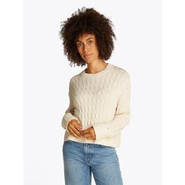 Tommy Hilfiger Rundhalspullover »SOFT CO CABLE C-NK LS SWT« mit Zopfmuster Ivory Petal L (40) L (40) Pullover von Tommy Hilfiger