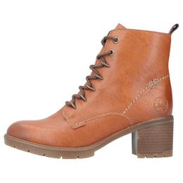 Rieker Schnürstiefelette, Schnürboots, Blockabsatz, mit Innenreißverschluss cognac 38 38 Schnürstiefelette mit blockigem 5,5 cm Absatz