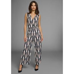 Laura Scott Jumpsuit Oberteil in Wickeloptik mit elastischen Bund schwarz-wei&szlig;-rosa-zickzack 48 - N-Gr N-Gr 48 Trendy Overall von Laura Scott