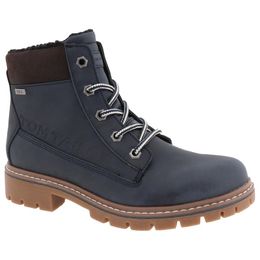 Tom Tailor Schnürboots mit gepolstertem Schaftrand; Komfortweite G jeansblau-kombiniert 38 38 Mit kontrastfarbener Ziernaht und Logoprägung