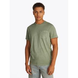 Tommy Jeans T-Shirt »TJM SLIM WASHED POCKET TEE« in leicht gewaschener Optik Aruba Green L L Rundhalsshirt von Tommy Jeans