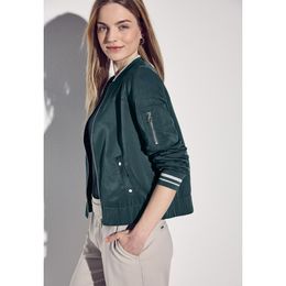 Street One Blouson ohne Kapuze im College-Style hunter green 42 42 Satin Blouson von Street One