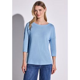 Street One T-Shirt 3/4-Arm und im Strick-Look serenity blue 44 44 3/4-Arm Shirt für Damen von Street One