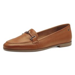 Tamaris Slipper, Blockabsatz, Schlupfschuh, Businessschuh mit hübscher Zierspange cognac 36 36 Slipper mit modischem Schmuckelement