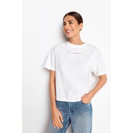 RICHROYAL T-Shirt Mit Glitzer-Print wei&szlig; M M Kurzarm f&uuml;r optimale Bewegungsfreiheit