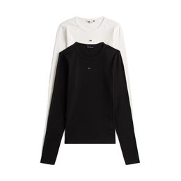 Tommy Jeans Shirt 'Essential' female Black, White size L