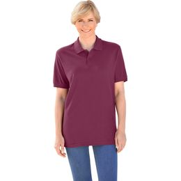 Fruit of the Loom Damen Poloshirt mit kurzer Knopfleiste weinrot Gr&ouml;&szlig;e 4
