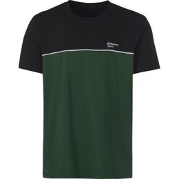 Herren Sportshirt mit einfarbigem R&uuml;ckenteil moos, Gr&ouml;&szlig;e 48/50