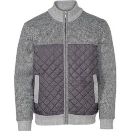 Marco Donati Herren Strickjacke mit Fleece-Futter anthrazit-meliert Gr&ouml;&szlig;e 48