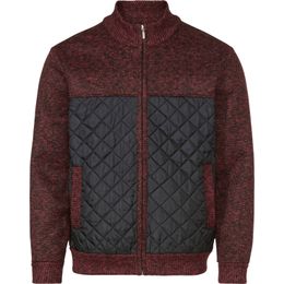 Marco Donati Herren Strickjacke mit Fleece-Futter bordeaux-meliert, Gr&ouml;&szlig;e 48