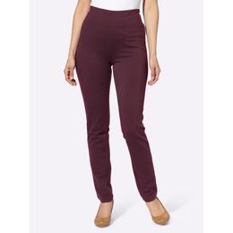 WITT Damen Sweatleggings mit weich angerauter Innenseite, burgund, Gr&ouml;&szlig;e 38