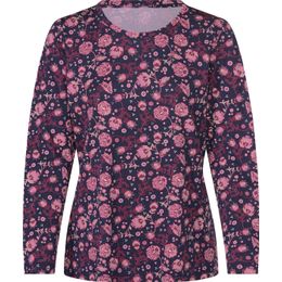 CRÉATION L Damen Langarmshirt mit floralem Druck marine-erika-bedruckt Größe 36