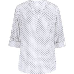 CR&Eacute;ATION L Damen Schlupf-Bluse mit Minimal-Muster wei&szlig;-marine-bedruckt Gr&ouml;&szlig;e 36
