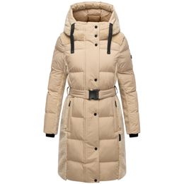 Wintermantel Navahoo "Funkelteddy 14", Damen, Gr. L (40), beige, Obermaterial 1: 100% Polyester; Obermaterial 2: 100% Polyester; Innenfutter: 100% Polyester; Wattierung: 100% Polyester; &Auml;rmelfutter: 100% Polyester, figurumspielend ca. Mitte Oberschenkel, hoch geschlossener Ausschnitt, eng Rippb&uuml;ndchen, M&auml;ntel Wintermantel, Warmer Mantel mit Teddypl&uuml;sch-Akzenten und Tailleng&uuml;rtel