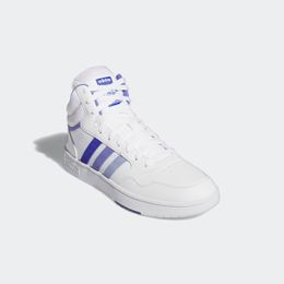Sneaker adidas Sportswear "HOOPS 3.0 MID CLASSIC VINTAGE", Gr. 44,5, weiß (cloud weiß, blau spark, semi cobalt blau), Leder, Synthetik, Textil, sportlich, Schuhe