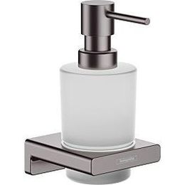 Hansgrohe AddStoris Seifenspender 41745340 Wandmontage,200 ml, Glaseinsatz, Metall, brushed black chrome