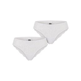 Urban Classics Ladies Allover Lace Brazilian 2-Pack ' ' Damen Gr&ouml;&szlig;e S wei&szlig;