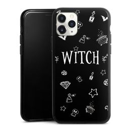 DeinDesign iPhone 11 Pro Handy Silikon Hülle Case schwarz Handyhülle Witch Bat Halloween